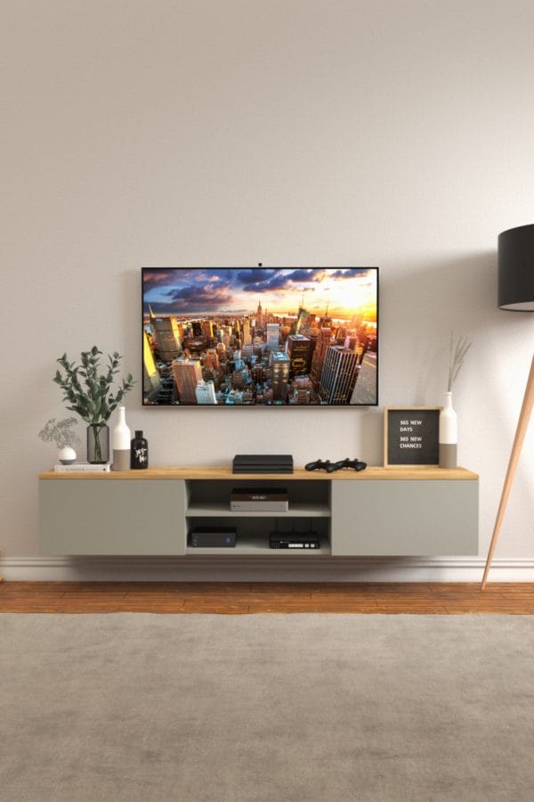 B3 Concept Nort Serisi Luna & Safir Meşe 2 Kapaklı Duvar Tipi Tv ...